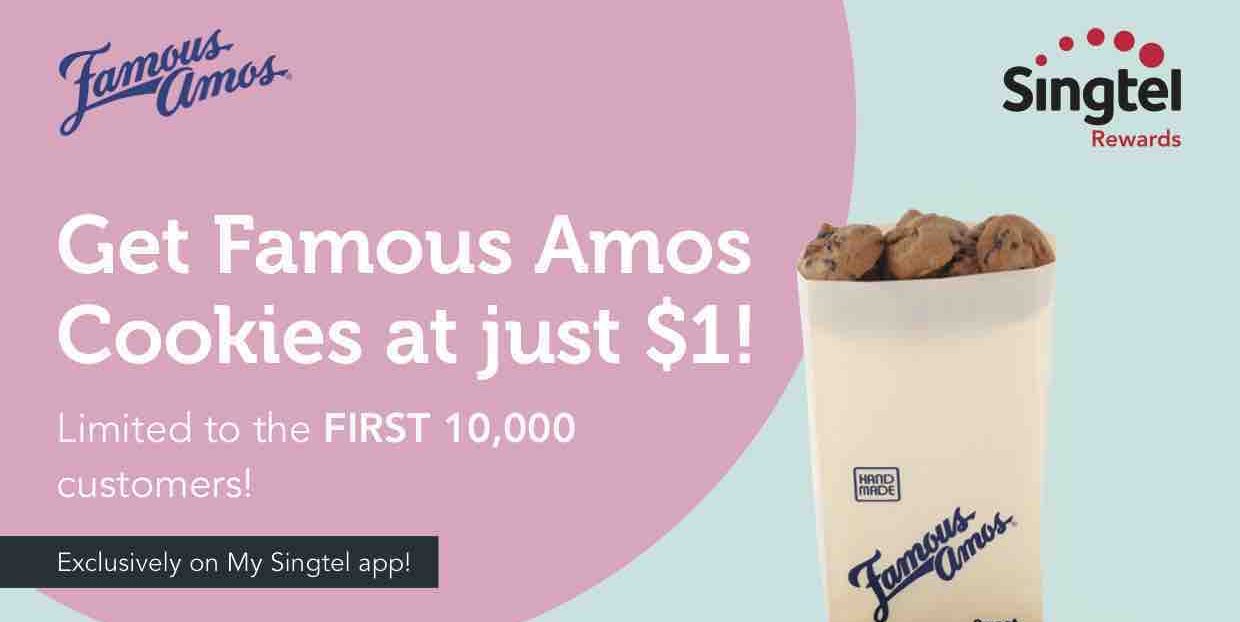 Singtel Rewards Singapore Get Famous Amos Cookies at $1 Promotion ends ...