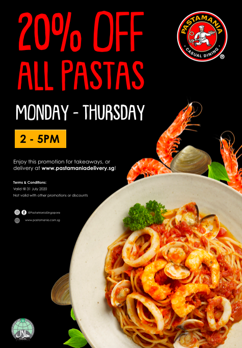 20% OFF At PastaMania! (Until 31 July 2020) | Why Not Deals