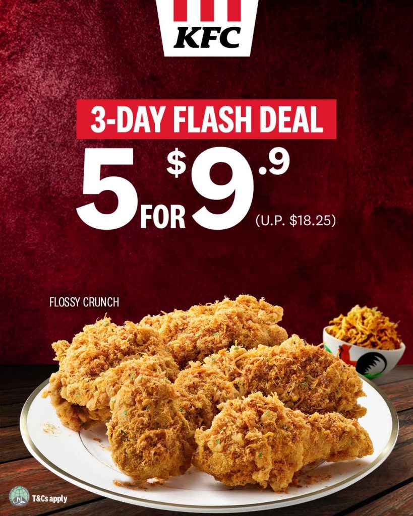 KFC Singapore 3 Day Flash Deal 5pcs Chicken At 9 9 Promotion 12 14 Aug kfc-singapore-3-day-flash-deal-5pcs-chicken-at-9-9-promotion-12-14-aug